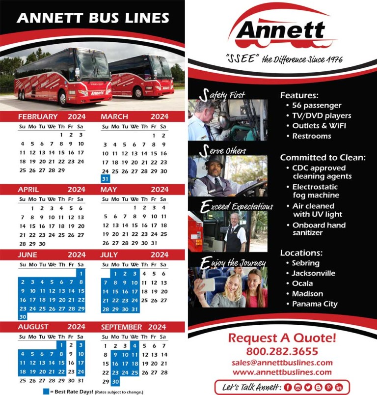 Annett Calendar - Annett Bus Lines